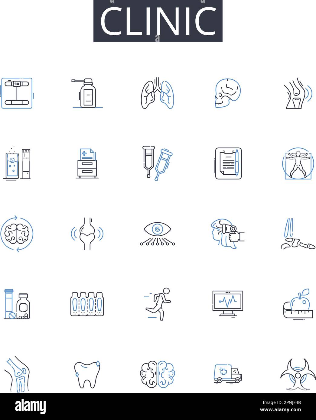 Clinic line icons collection. Hospital, Medical center, Infirmary ...