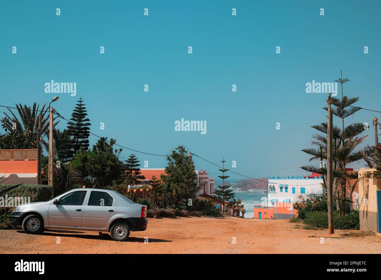Mirleft, Morocco - relaxed residential neighborhood with low houses ...