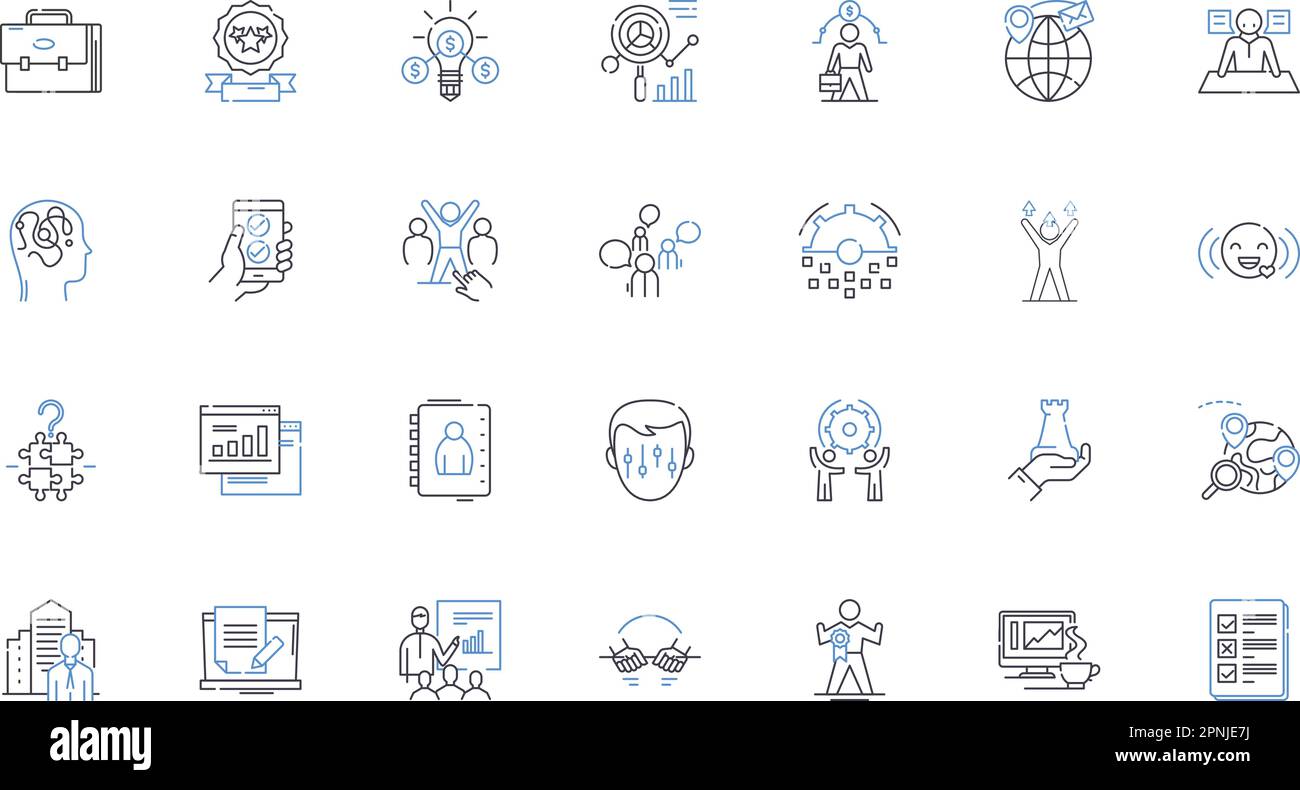 Organization Evolution Line Icons Collection Adaptation Progression Transformation