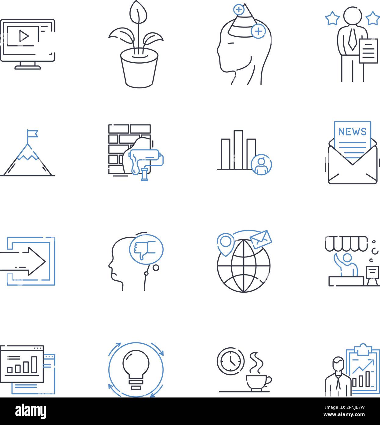 Product Development Line Icons Collection Innovation Design Research Prototyping Testing