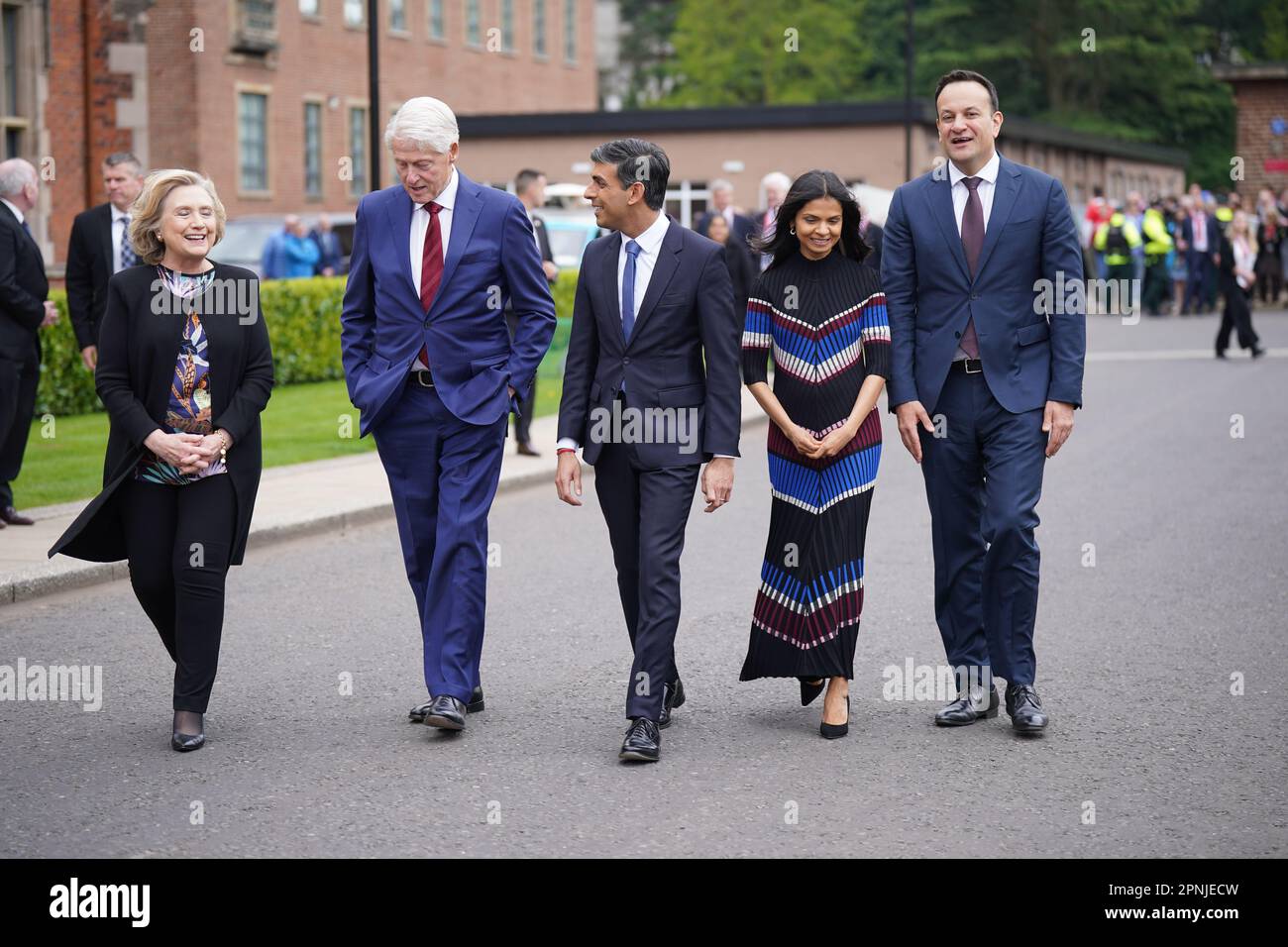 (Left-right) Hillary Clinton, Former US president Bill Clinton, Prime ...