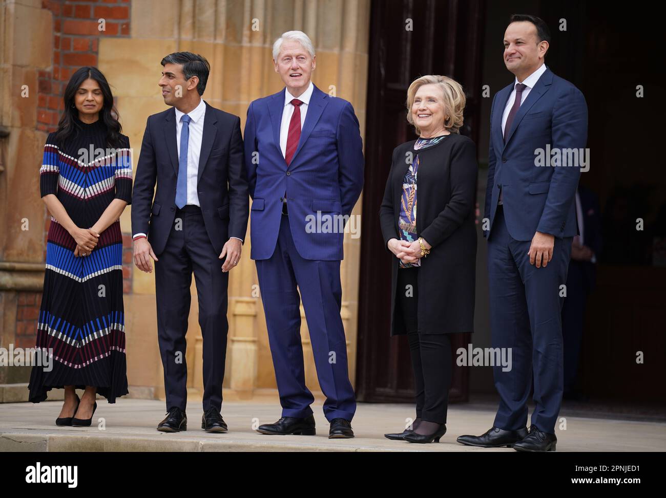 (Left-right) Akshata Murthy, Prime Minister Rishi Sunak, Former US ...
