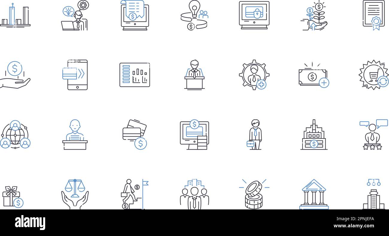 Banking sector line icons collection. Finance, Deposits, Loans ...