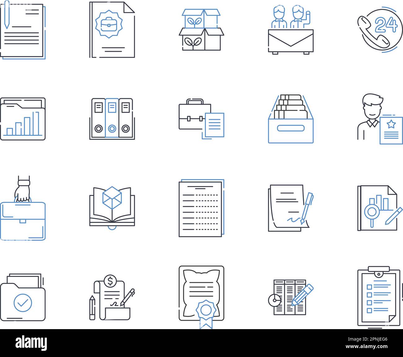 Marketing files line icons collection. Strategy, Analytics, Content ...