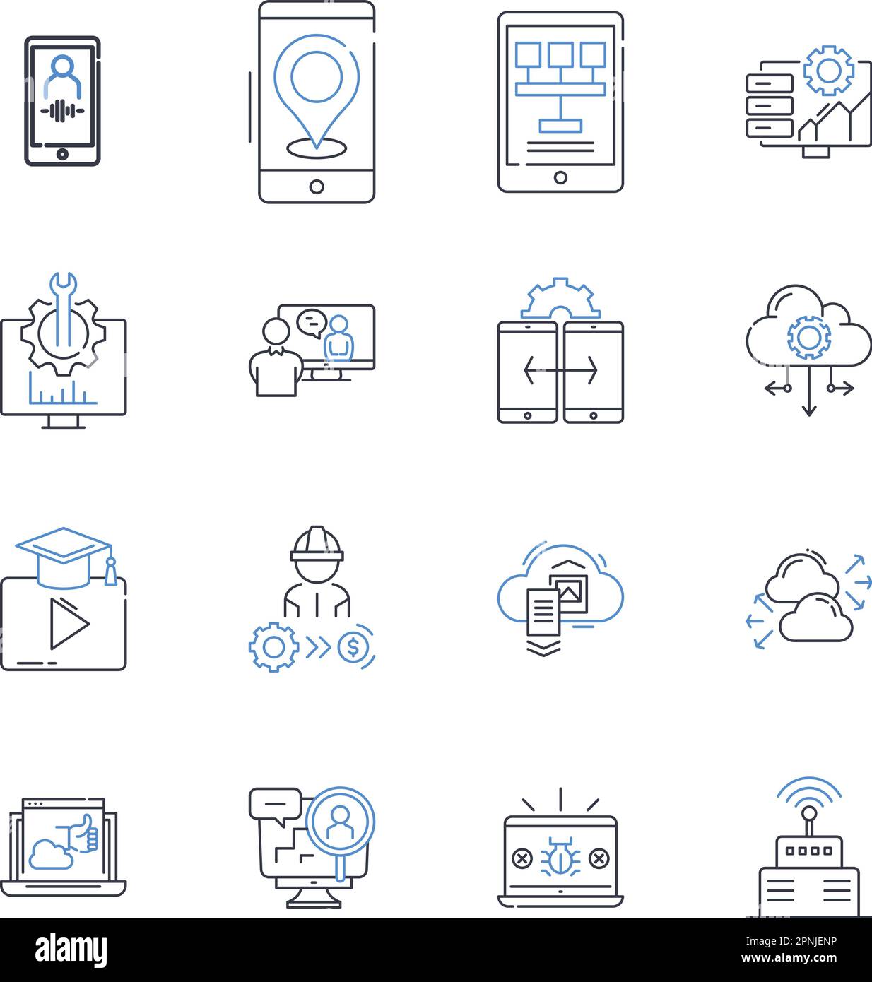 Digitized smooth line icons collection. Streamlined, Effortless ...