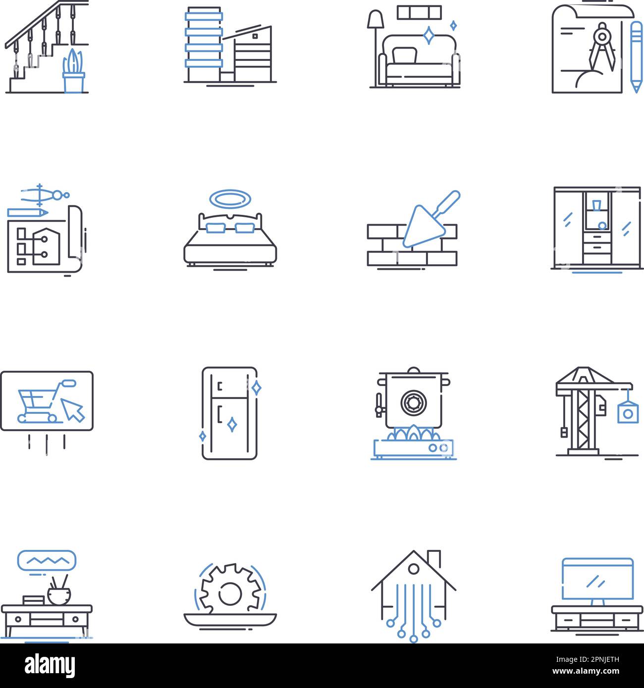 Property renovation line icons collection. Refurbishment, Remodel ...
