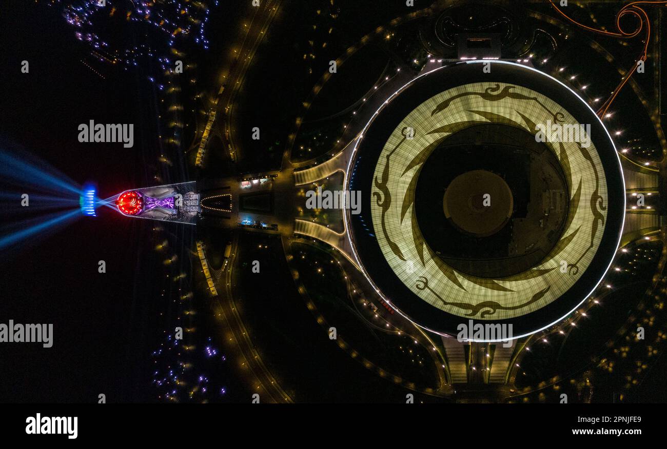 Chengdu. 19th Apr, 2023. Aerial photo taken on April 19, 2023 shows the ...