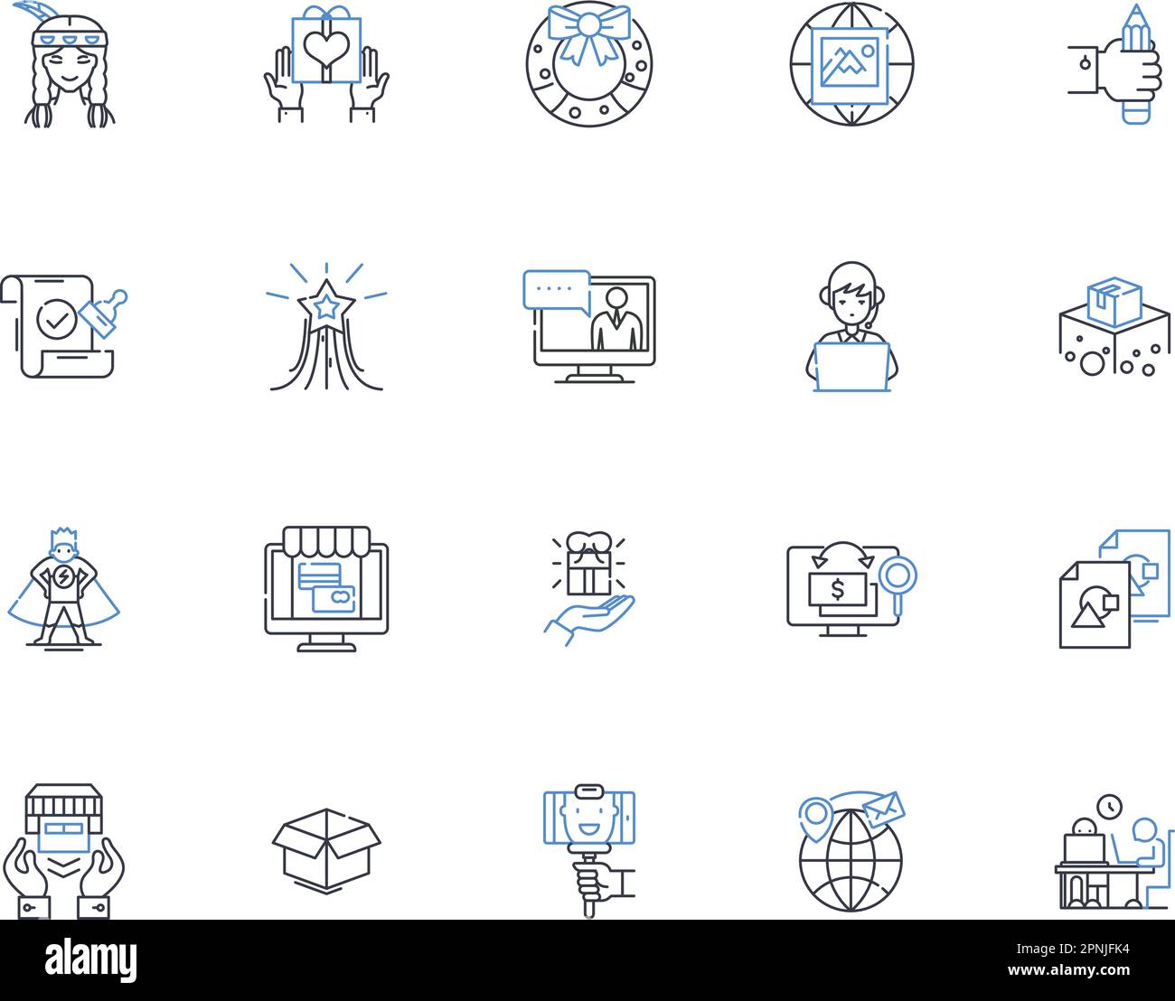 Broadcasting line icons collection. Transmission, Airwaves, Signal ...