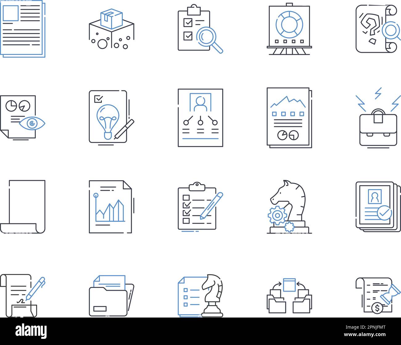 Documentation Handling Line Icons Collection Filing Archiving Organizing Categorizing