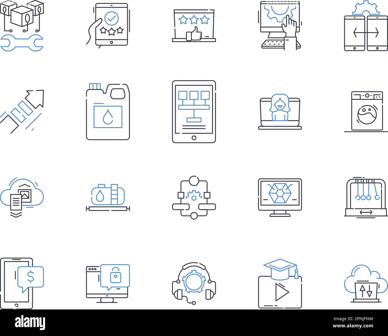 Interactive bots line icons collection. Chatbots, Virtual assistants ... Interactive bots line icons collection. Chatbots, Virtual assistants ...