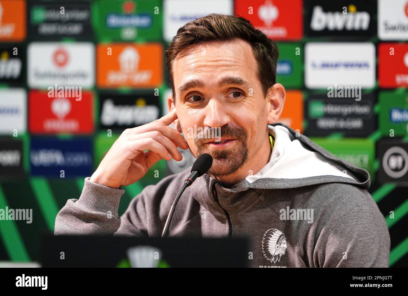 KAA Gent's Sven Kums during a press conference at the London Stadium ...