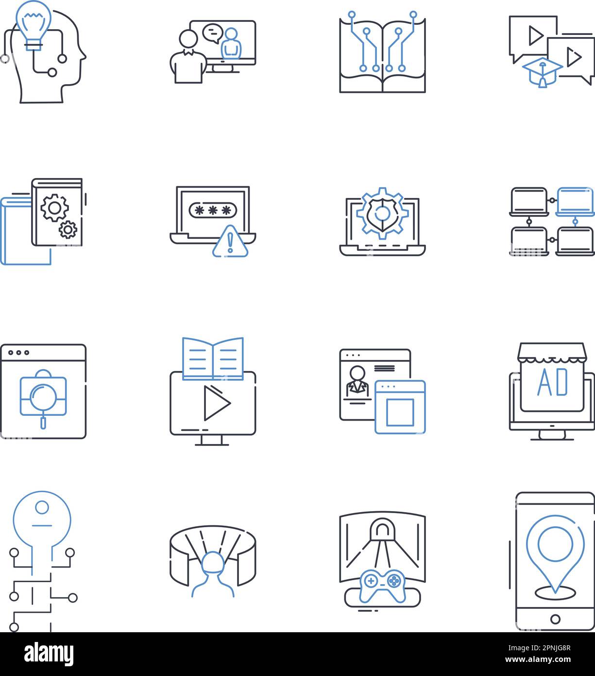 Video equipment line icons collection. Camcorder, Lens, Tripod, Gimbal ...
