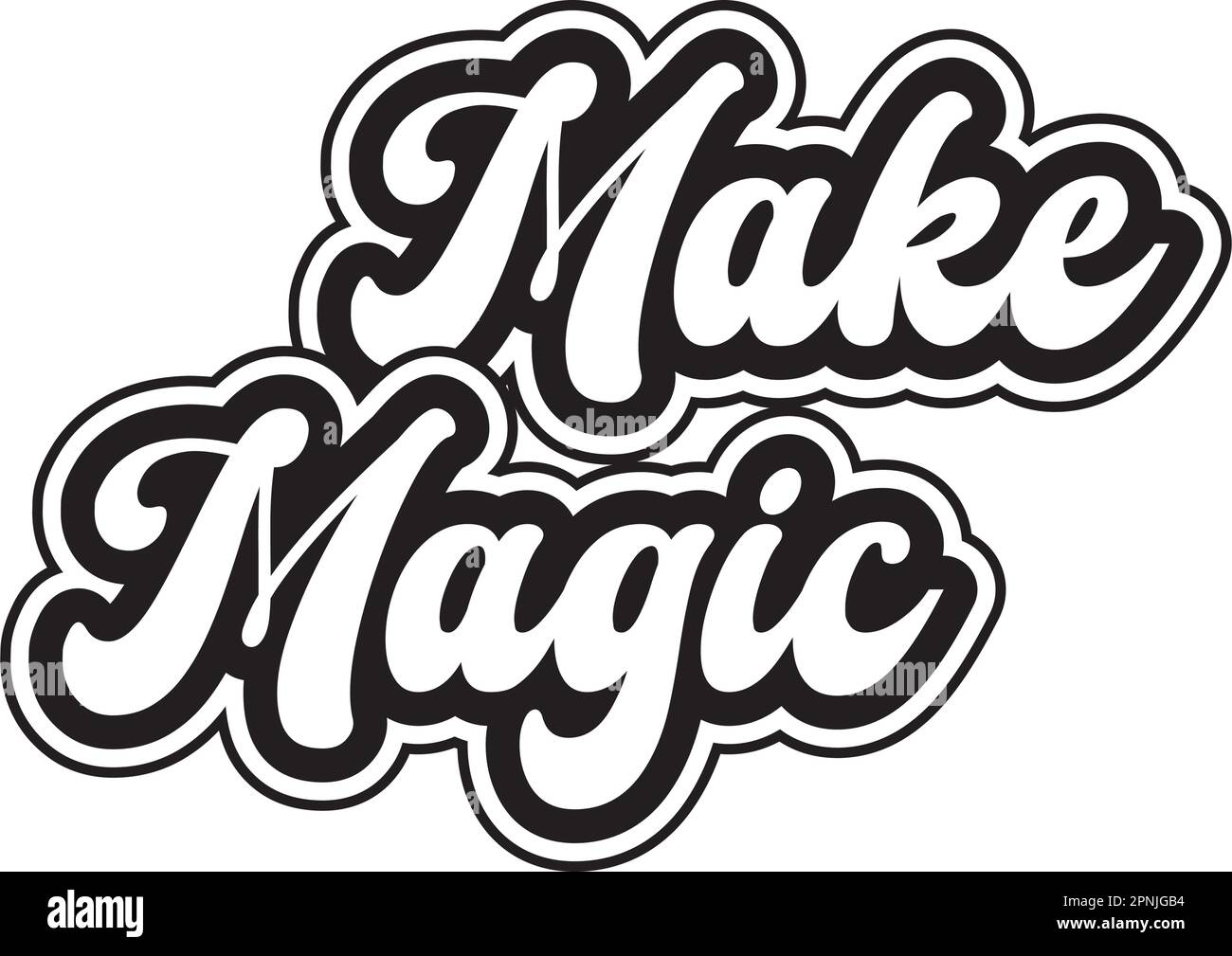 Make magic motivational and inspirational lettering text typography t ...