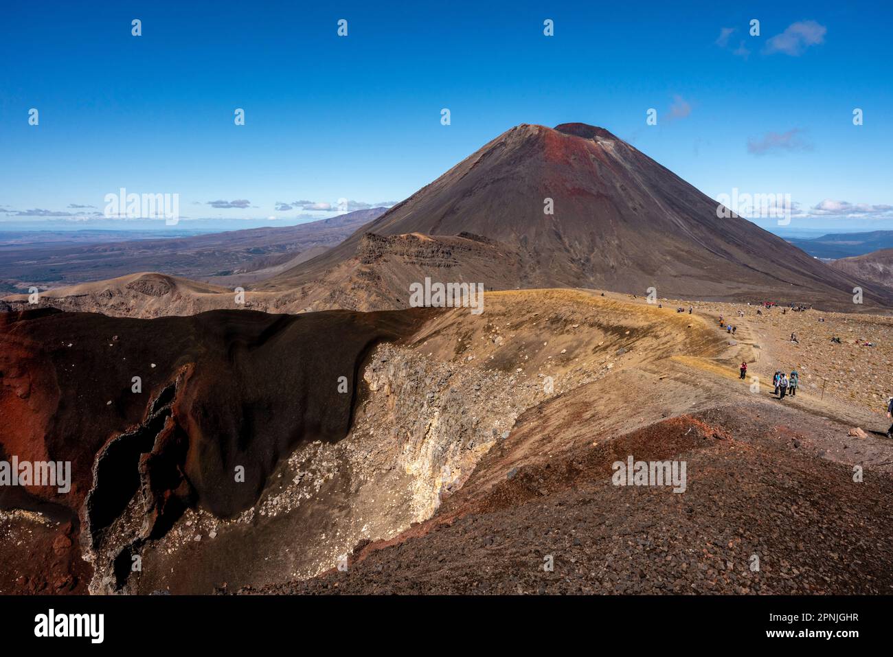 A View of Mt Ngauruhoe and The Red Crater On The Tongariro Alpine ...