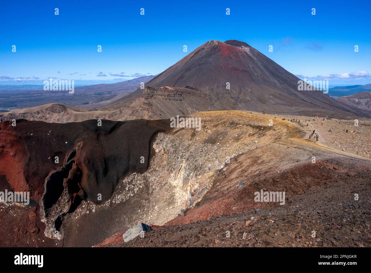 A View of Mt Ngauruhoe and The Red Crater On The Tongariro Alpine ...