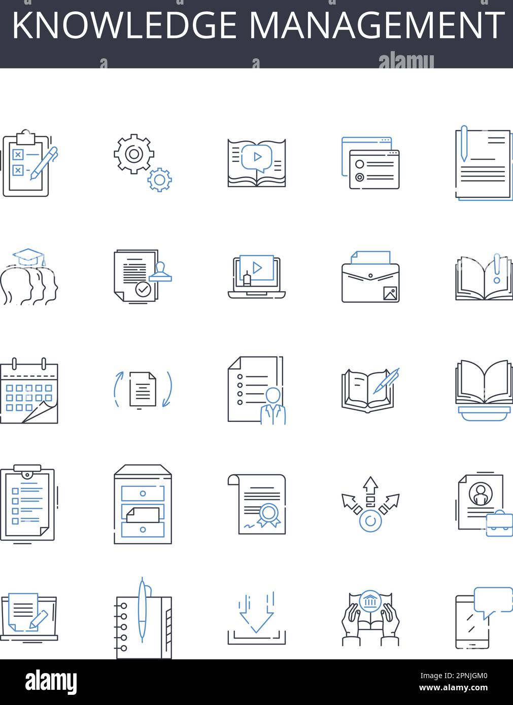 Knowledge management line icons collection. Talent recruitment, Data ... Knowledge management line icons collection. Talent recruitment, Data ...