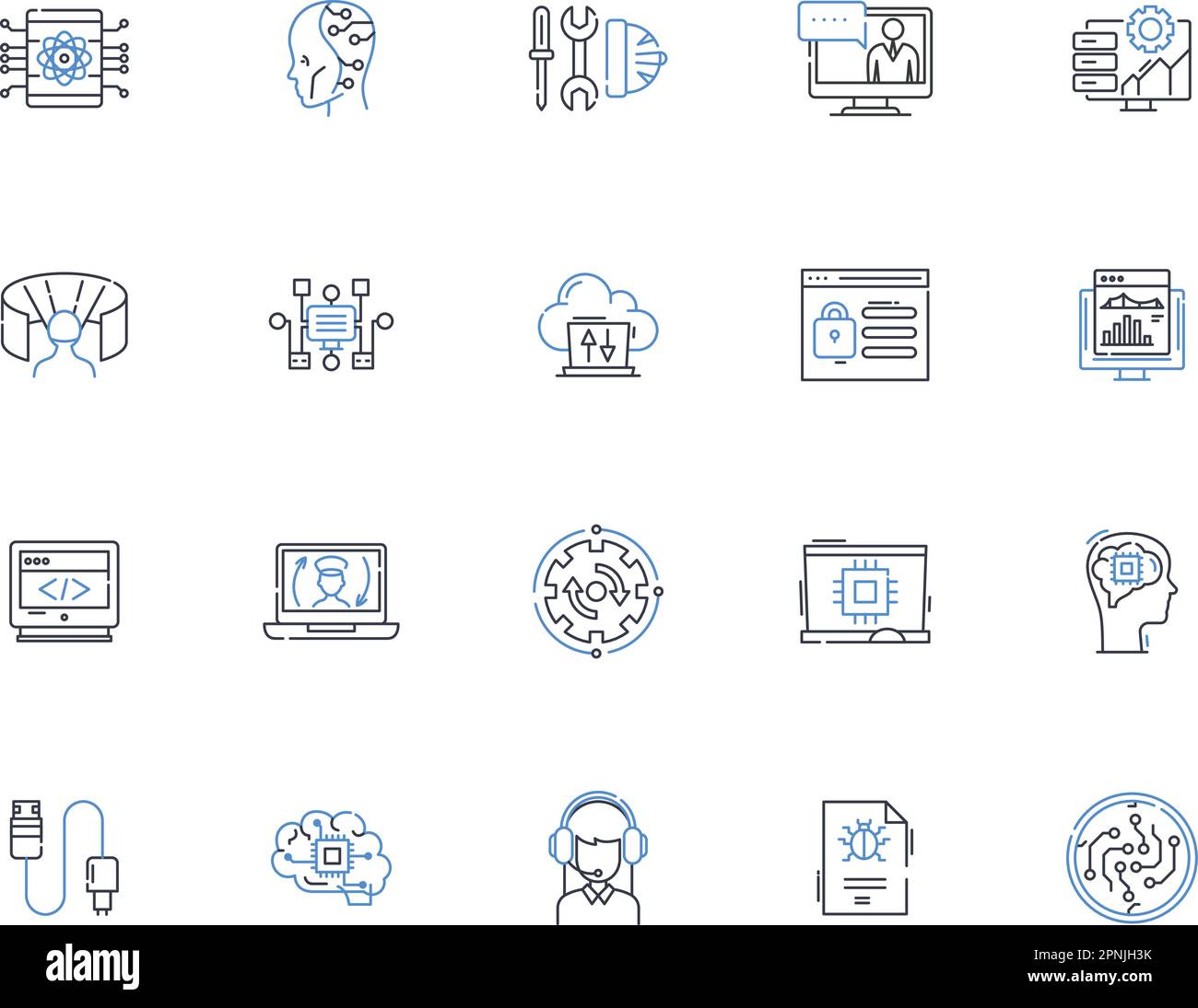 Social media line icons collection. Instagram, Twitter, Facebook ...