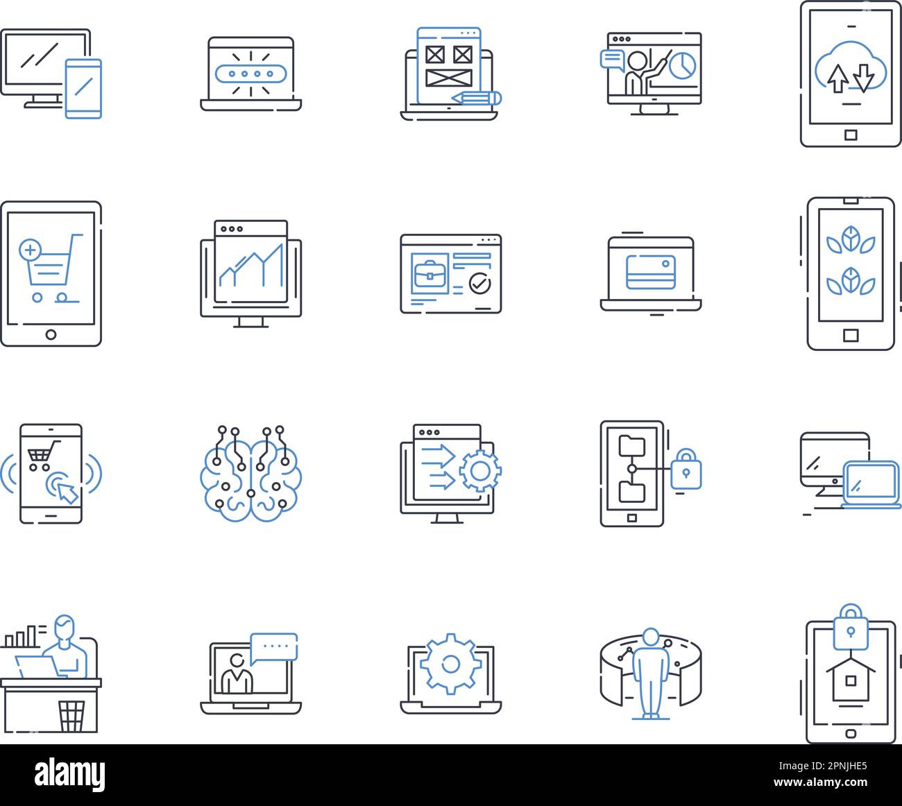 Cloud line icons collection. Virtualization, Elasticity, Scalability ... Cloud line icons collection. Virtualization, Elasticity, Scalability ...
