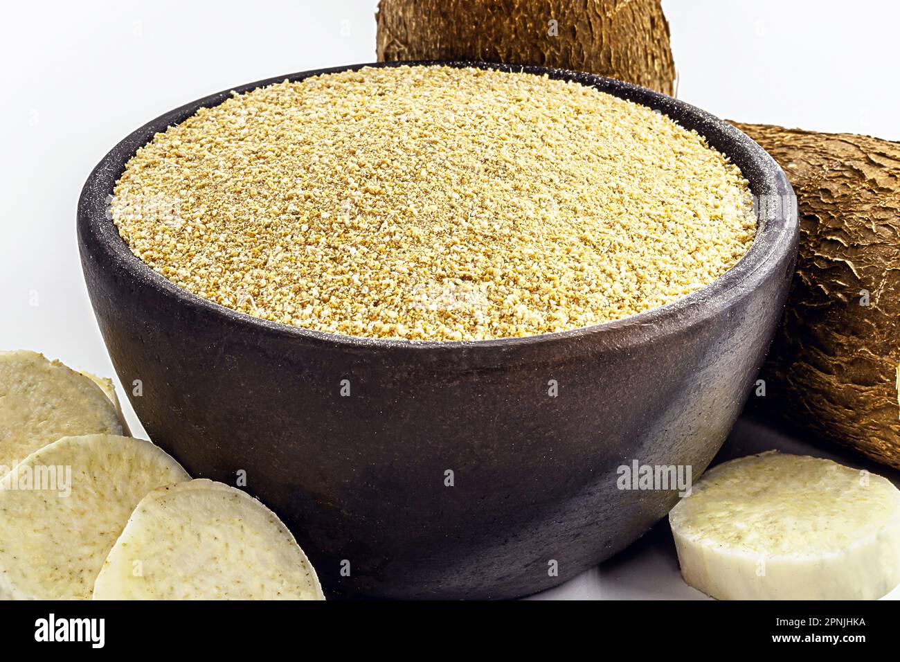 cassava flour in handmade pot, natural organic flour from brazil Stock ...