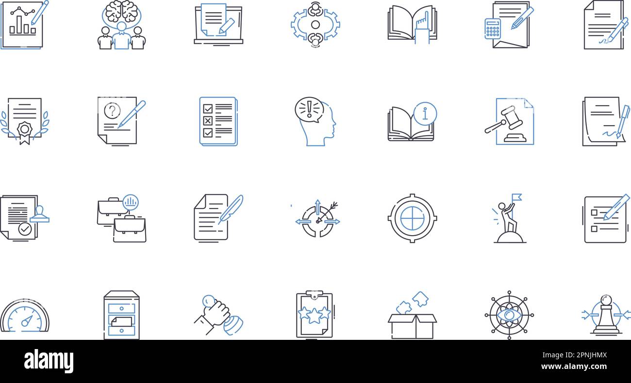 Project relation line icons collection. Collaboration, Communication ...