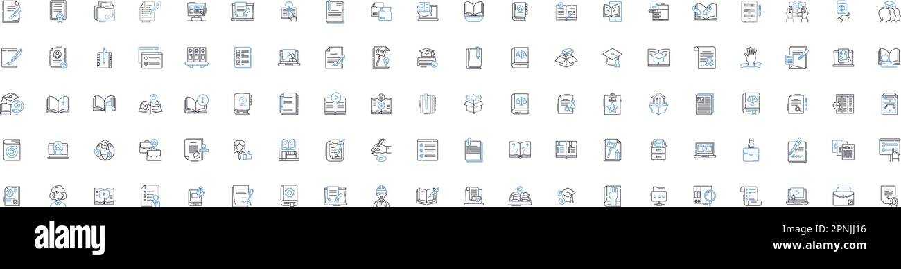 Tome line icons collection. Literature, Scrolls, Manuscript, Knowledge ...