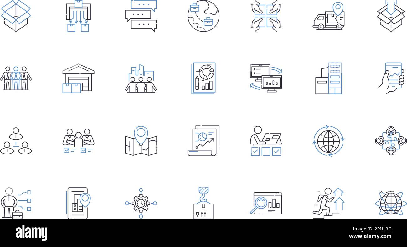 Supply management line icons collection. Inventory, Sourcing, Procurement, Warehousing ...