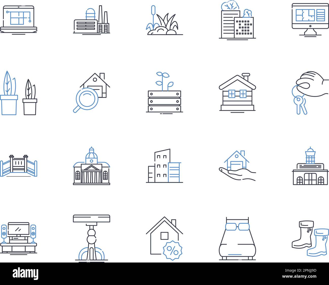 Product Design Line Icons Collection Aesthetics Innovation Functionality Ergonomics