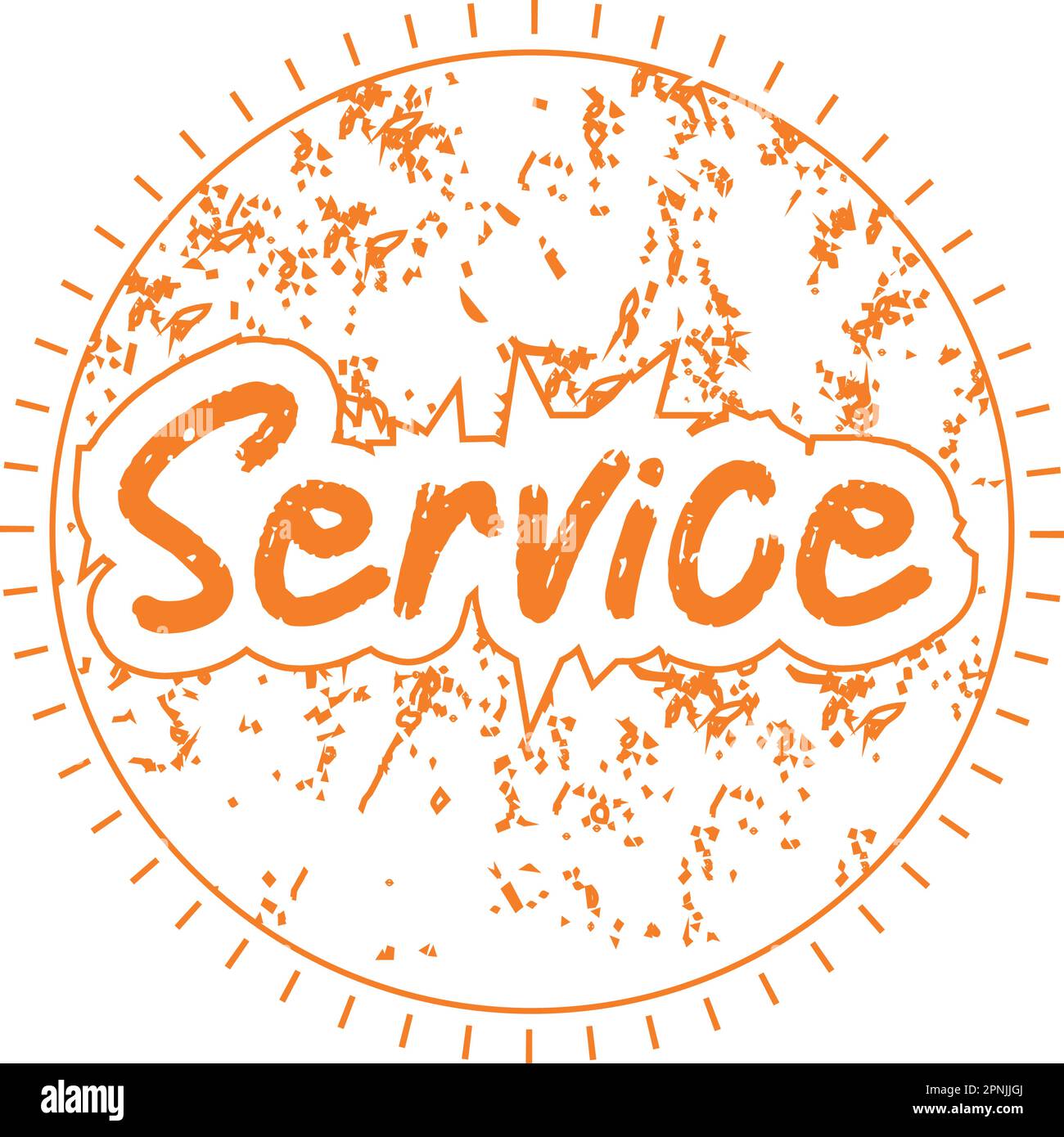 Service motivational and inspirational lettering circle colorful style ...