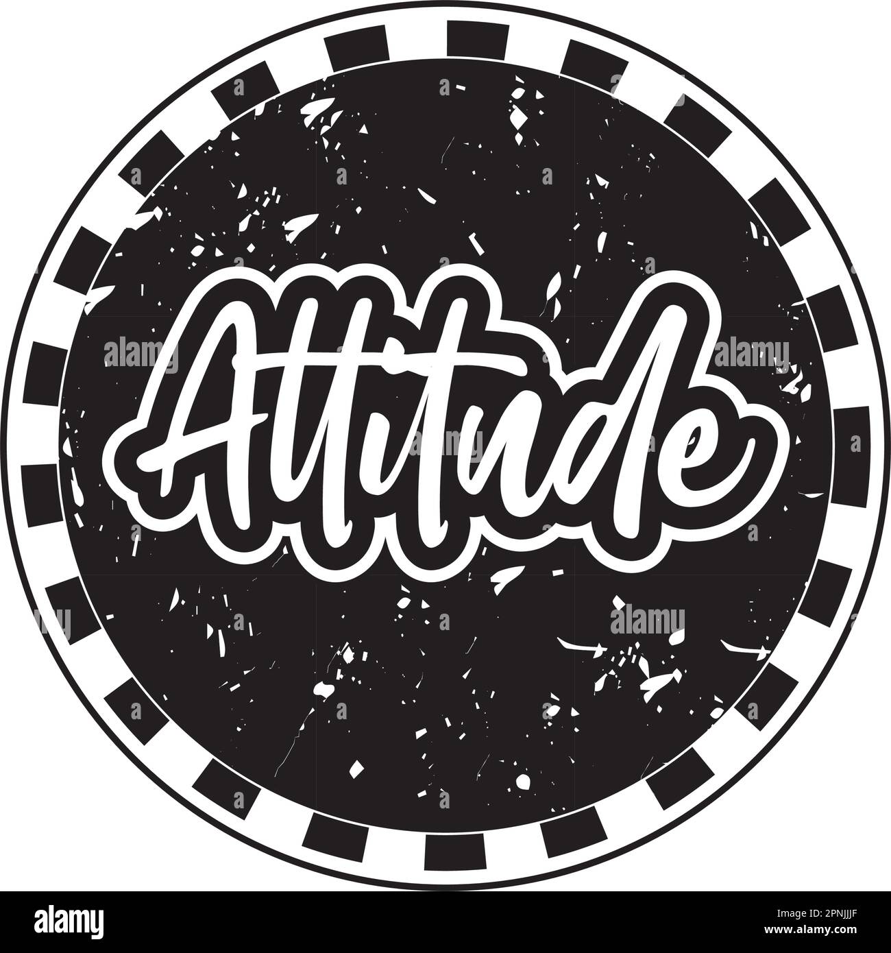 Attitude motivational and inspirational lettering circle text ...