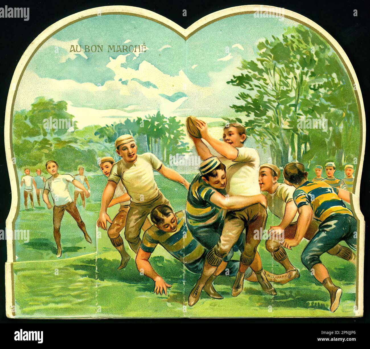 Rugby System Card 001 - Vintage French Tradecard, Belle Epoque Era ...
