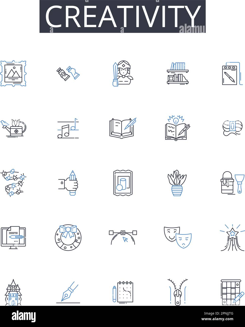 Creativity line icons collection. Innovation, Novelty, Ingenuity ...