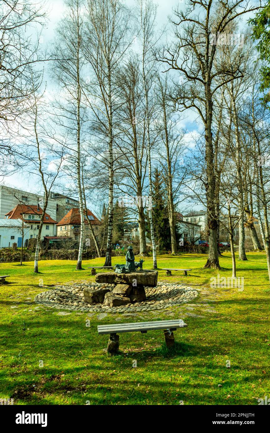 Spring hike in the Bavarian Forest through the spa town of Regen ...