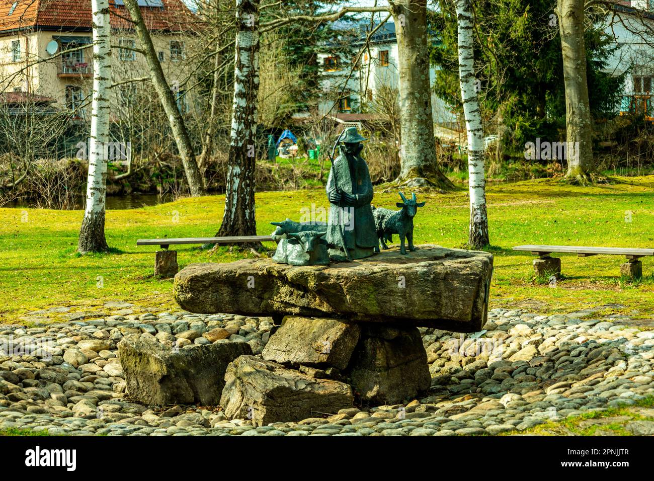 Spring hike in the Bavarian Forest through the spa town of Regen ...