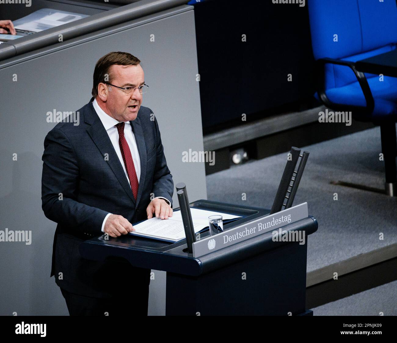 Berlin, Deutschland. 19th Apr, 2023. Boris Pistorius, Federal Minister ...