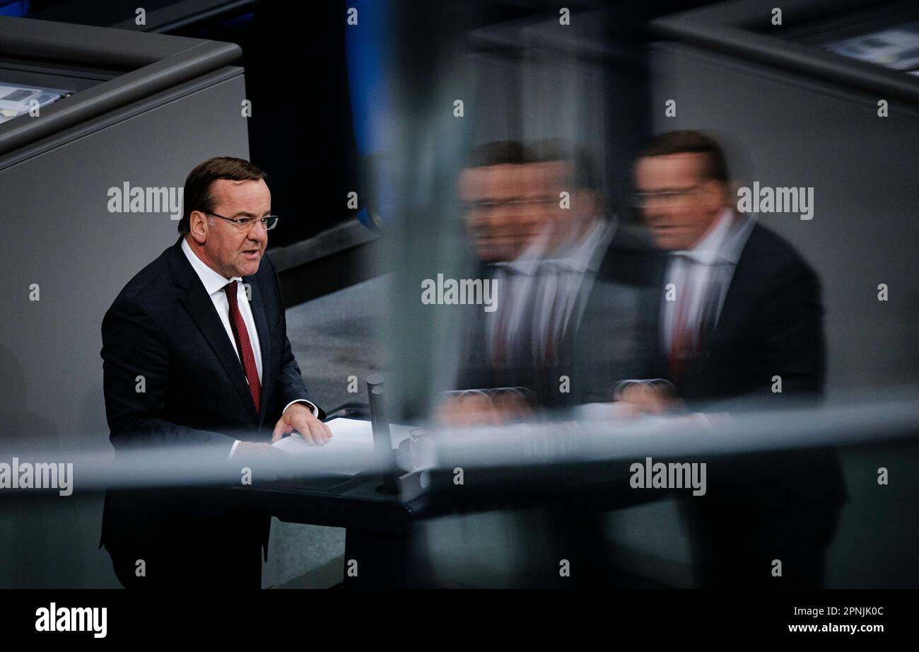 Berlin, Deutschland. 19th Apr, 2023. Boris Pistorius, Federal Minister ...