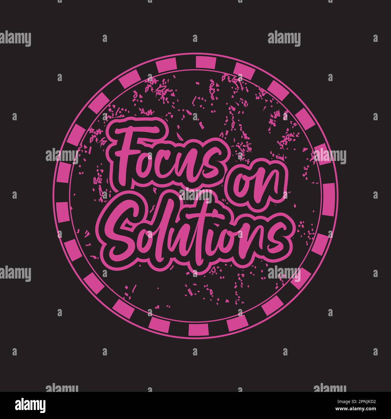 Focus on solutions motivational and inspirational lettering circle ...