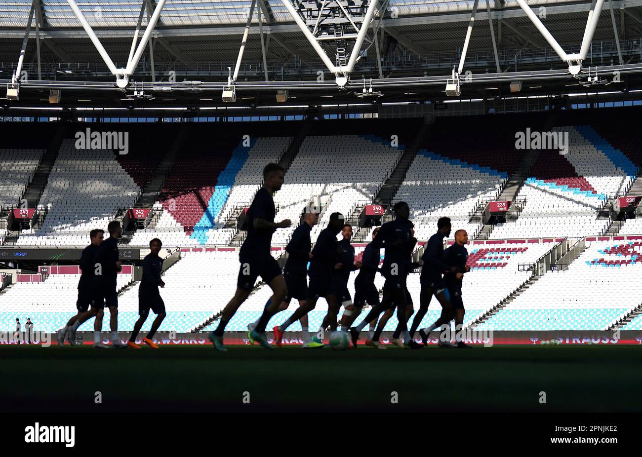 KAA Gent players during a training session at the London Stadium ...