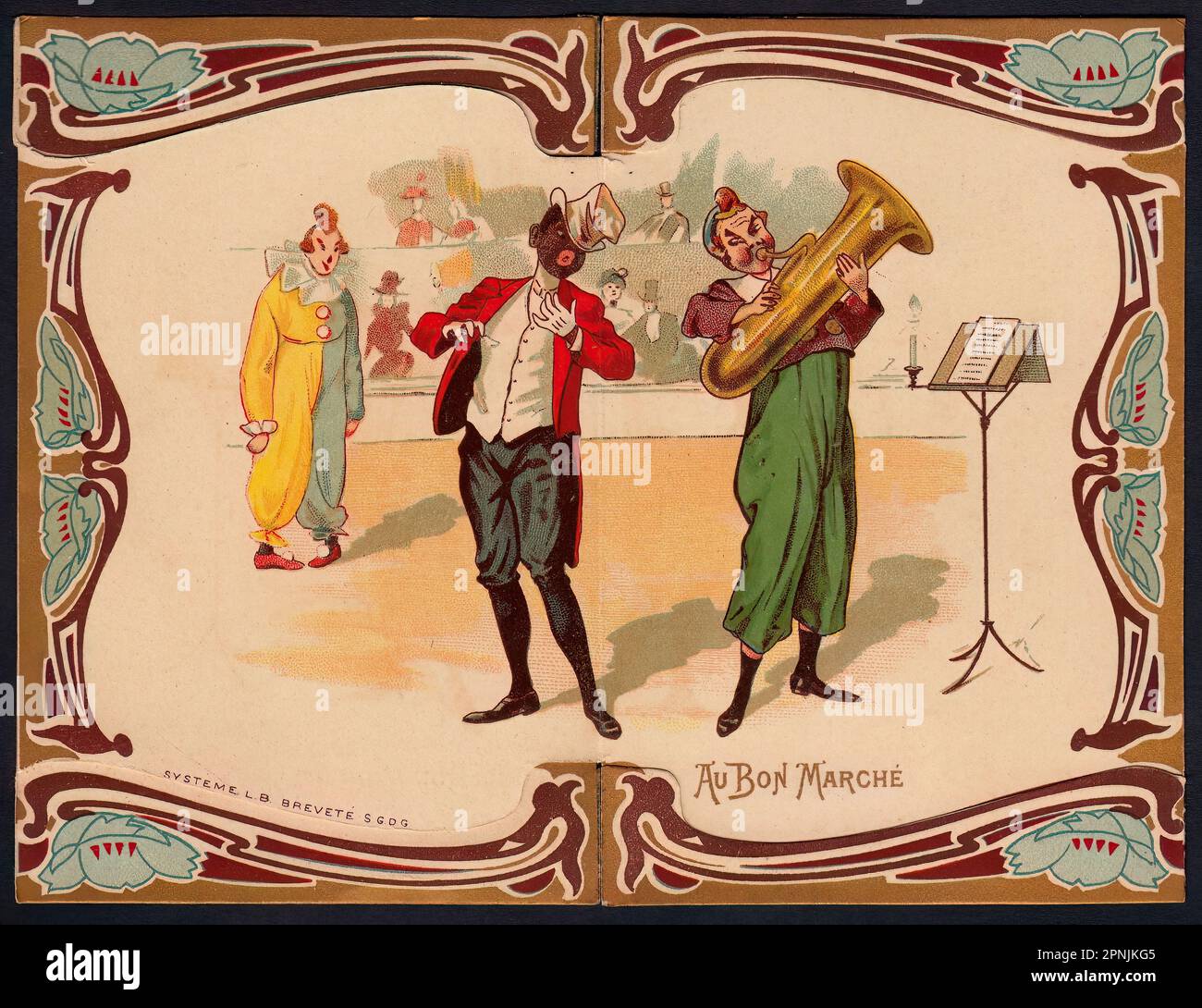 The Circus, 1904 - Vintage French Tradecard, Belle Epoque Era Stock ...