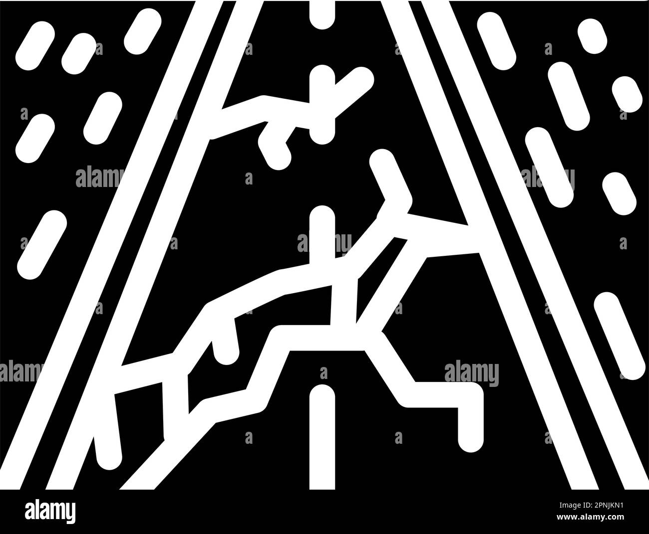 road crack disaster glyph icon vector illustration Stock Vector Image ...