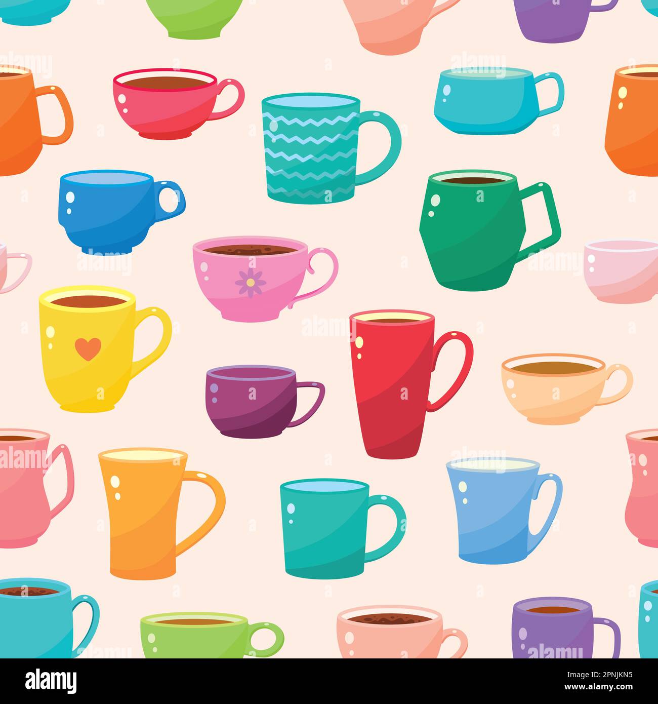 Colored coffee cups Stock Vector Images - Alamy