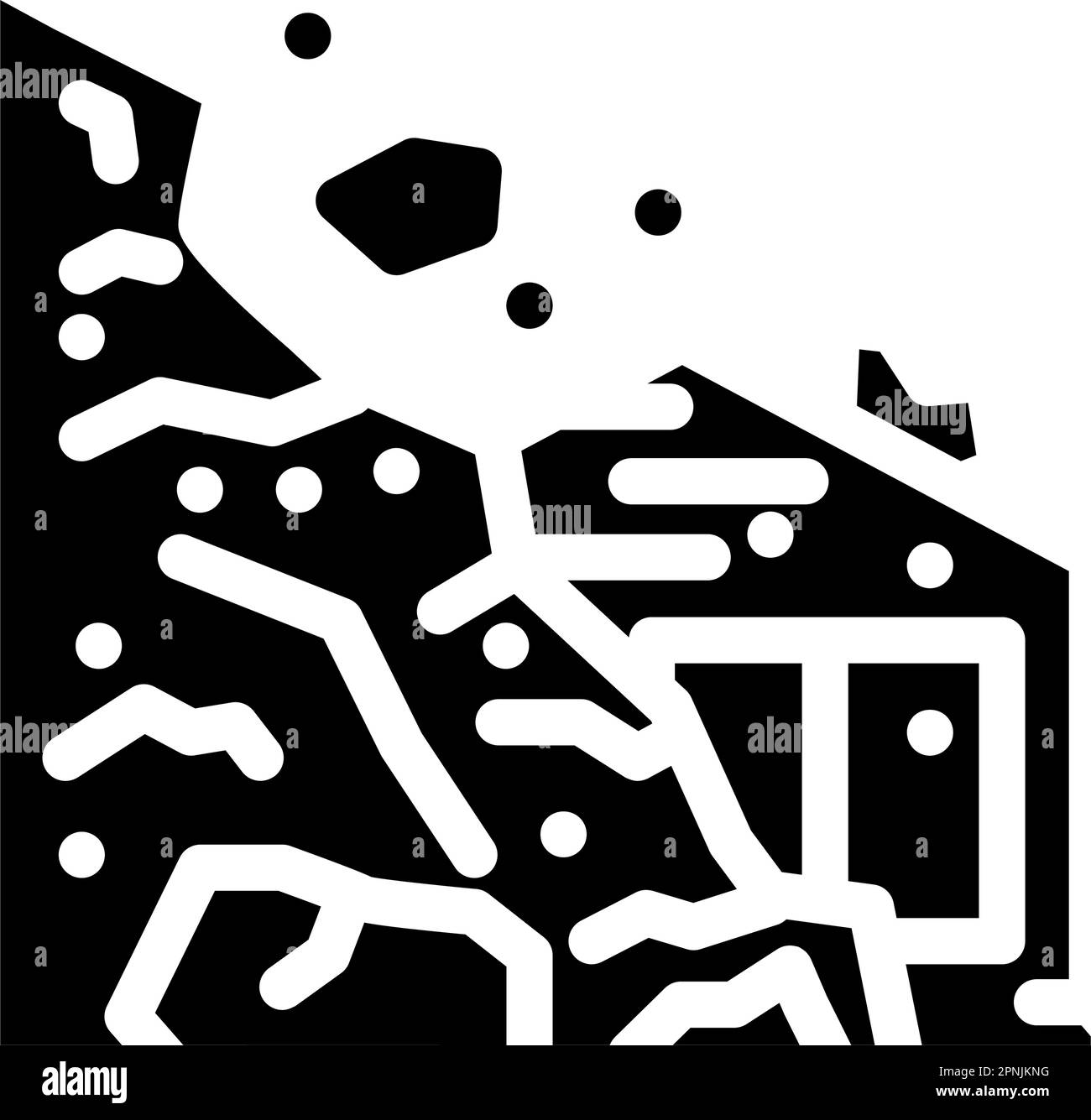 landslide disaster glyph icon vector illustration Stock Vector Image ...