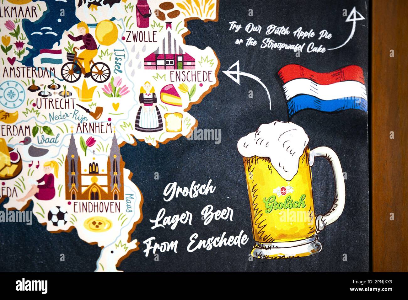 AMSTERDAM - A sign for typical Dutch beer at a cafe. ANP RAMON VAN ...