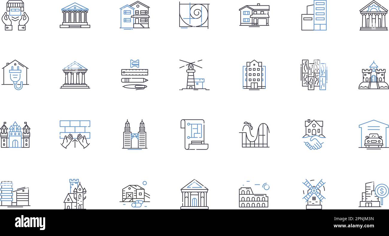 Constructions line icons collection. Architecture, Building, Renovation ...