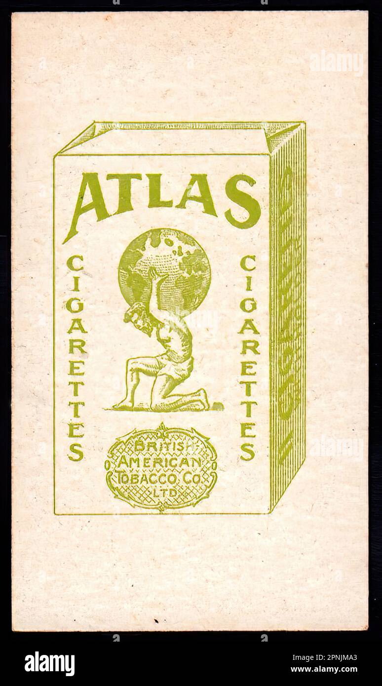Atlas Cigarettes - Vintage Cigarette Card Packet Back, pre-communist ...
