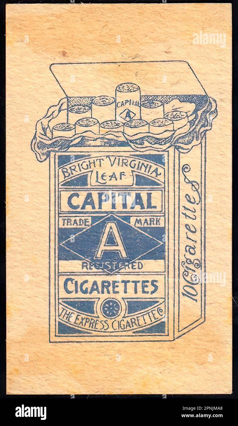 Capital A Cigarettes - Vintage Chinese Cigarette Card Back, pre ...