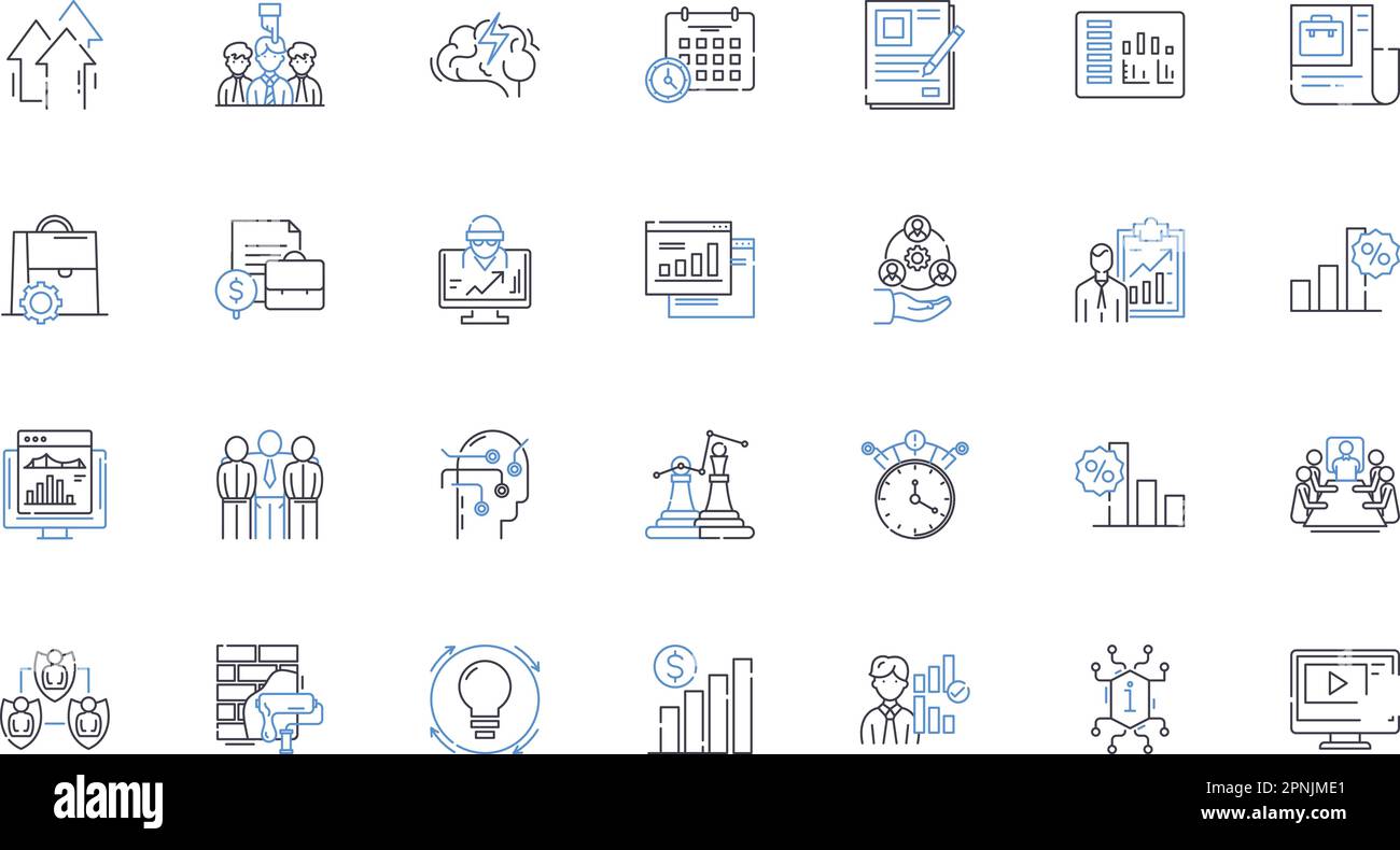 Operations Optimization Line Icons Collection Efficiency Streamlining