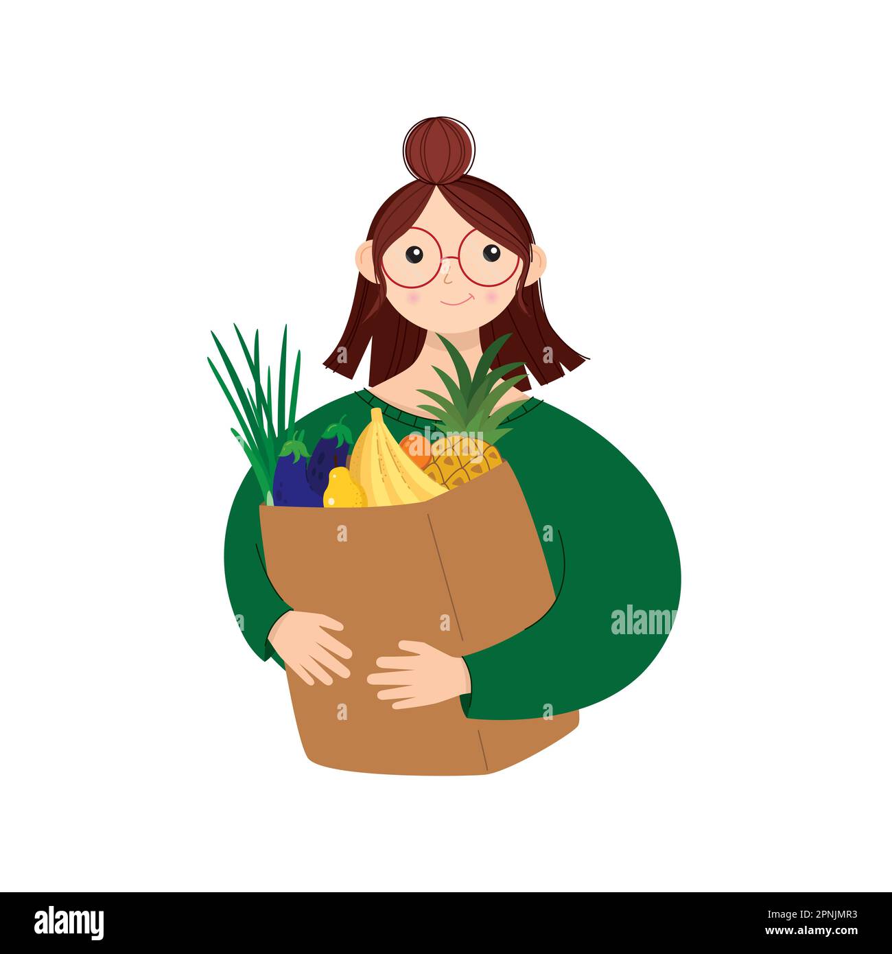Girl paper bag on Stock Vector Images - Alamy