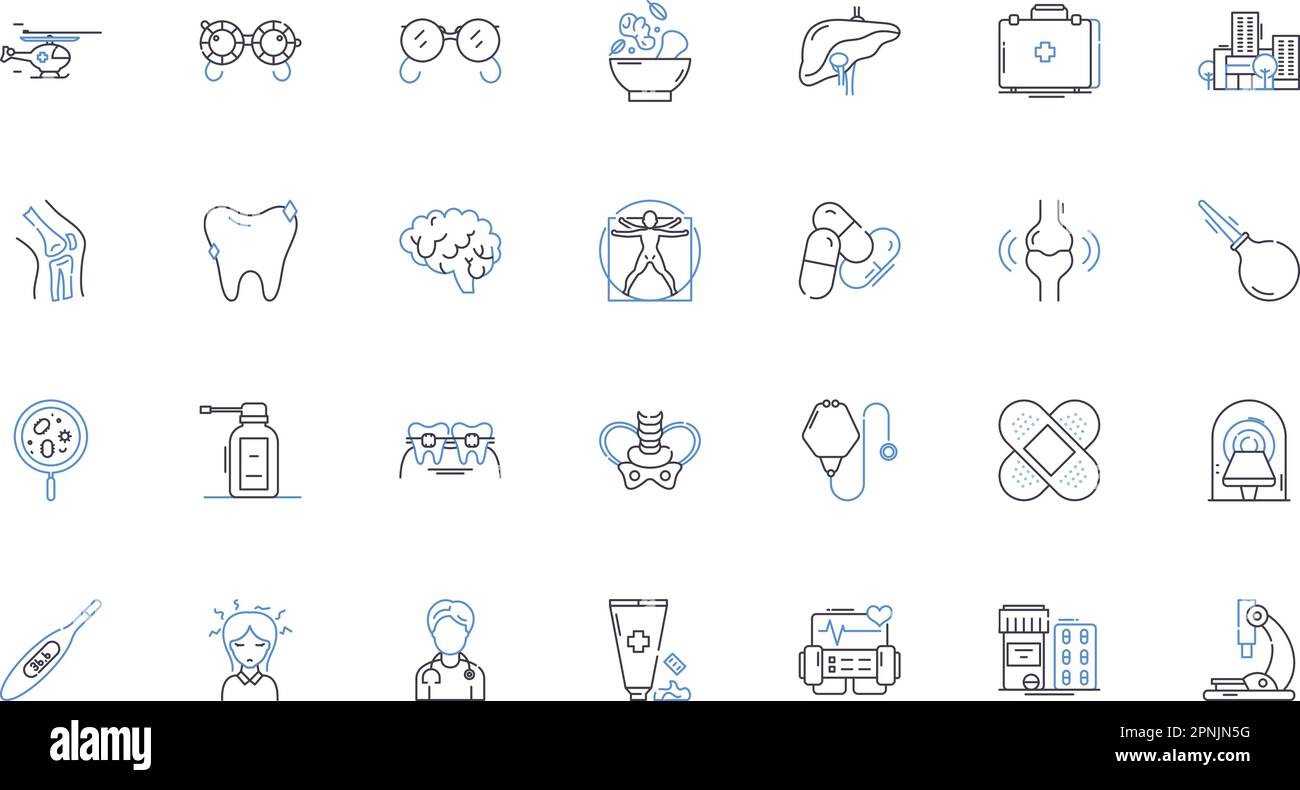 Emergency care line icons collection. Ambulance, Triage, Resuscitation ...