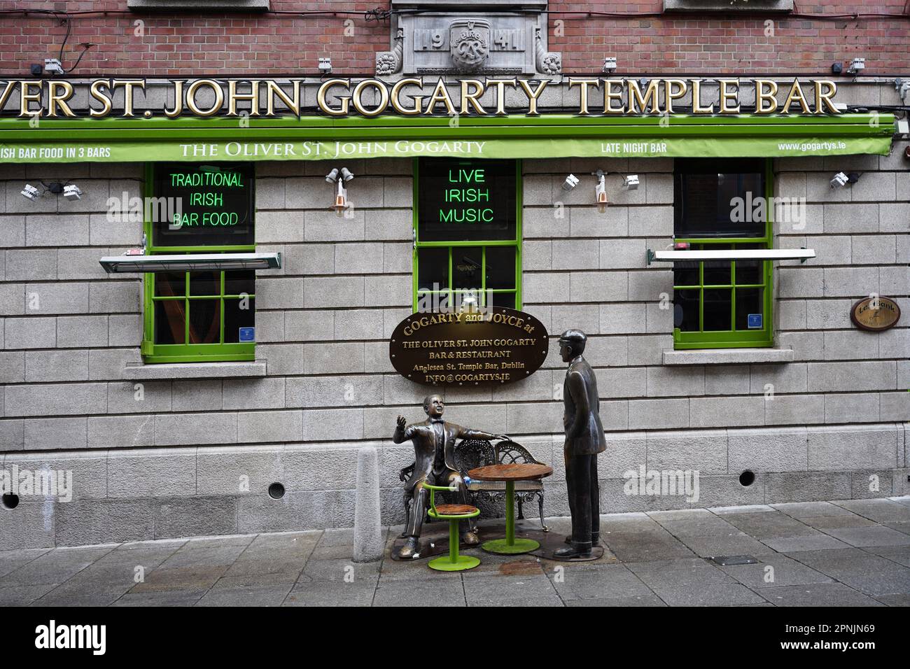 Colorful pub in the Temple Bar district of Dublin, named after a friend ...