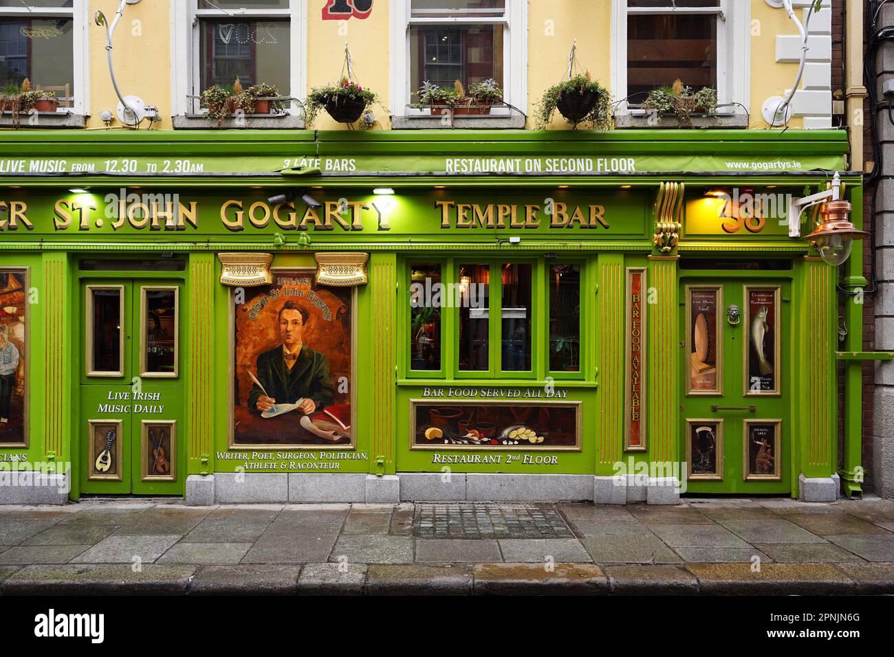 Colorful pub in the Temple Bar district of Dublin, named after a friend ...